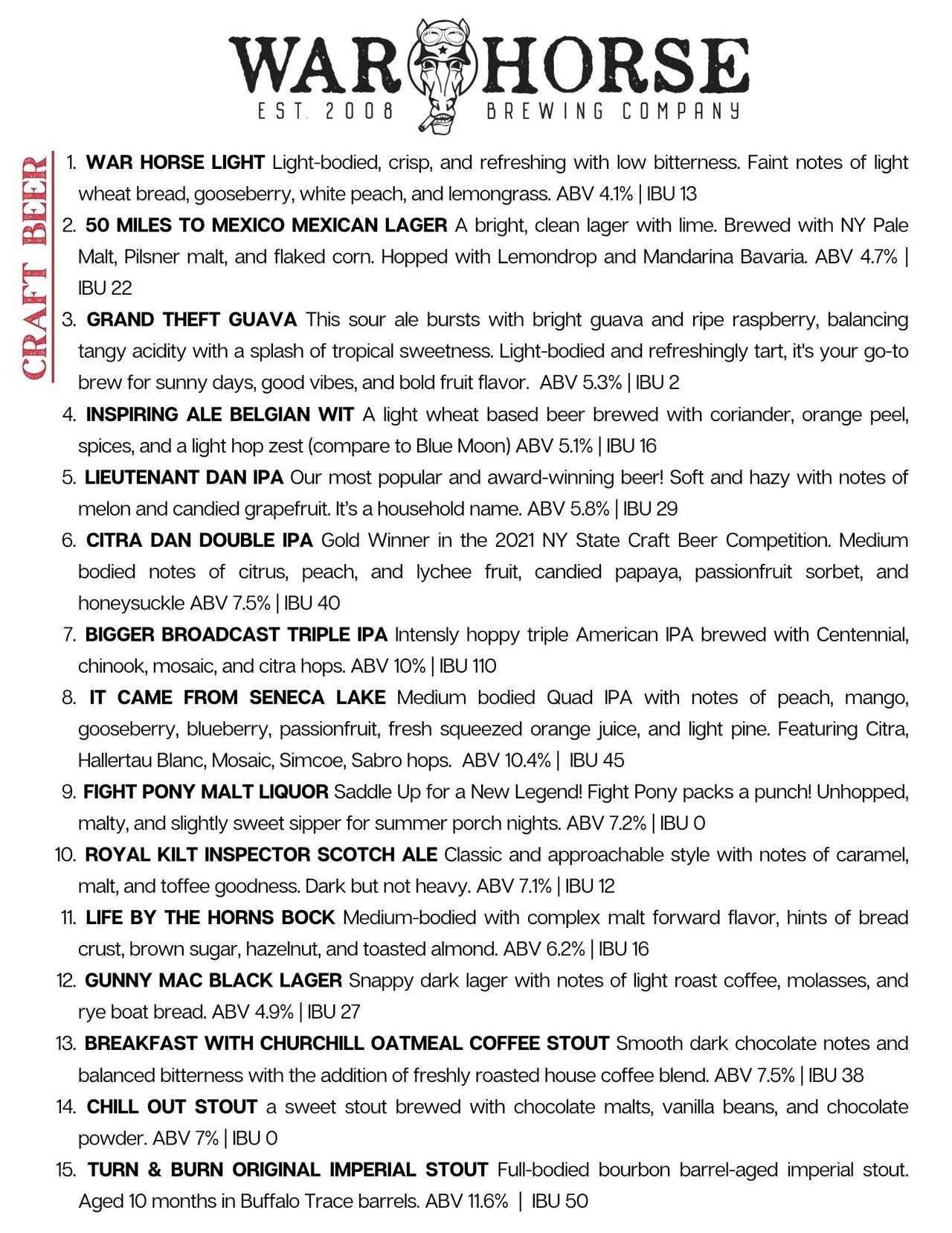 War Horse Brewing Co. – Three Brothers Wineries and Estates
