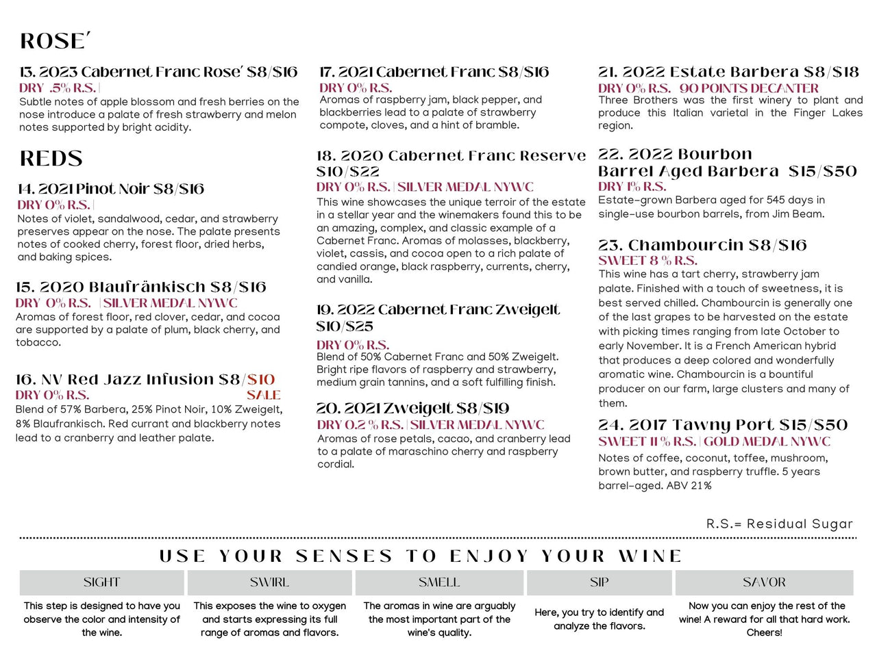 Tasting Menus – Three Brothers Wineries and Estates