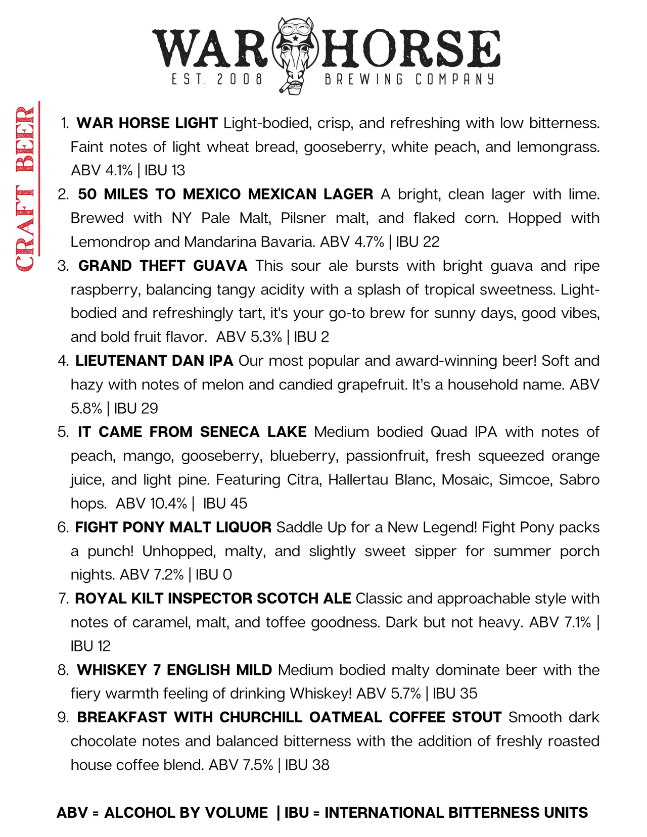 War Horse Brewing Co. – Three Brothers Wineries and Estates